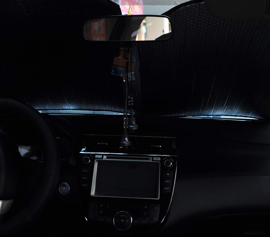 Windshield Sun Shade for Car Silver Thicken 5-Layer UV Reflector Auto Front Window Sunshade Visor Shield Cover and Keep Your Vehicle Cool(57" × 27.5")