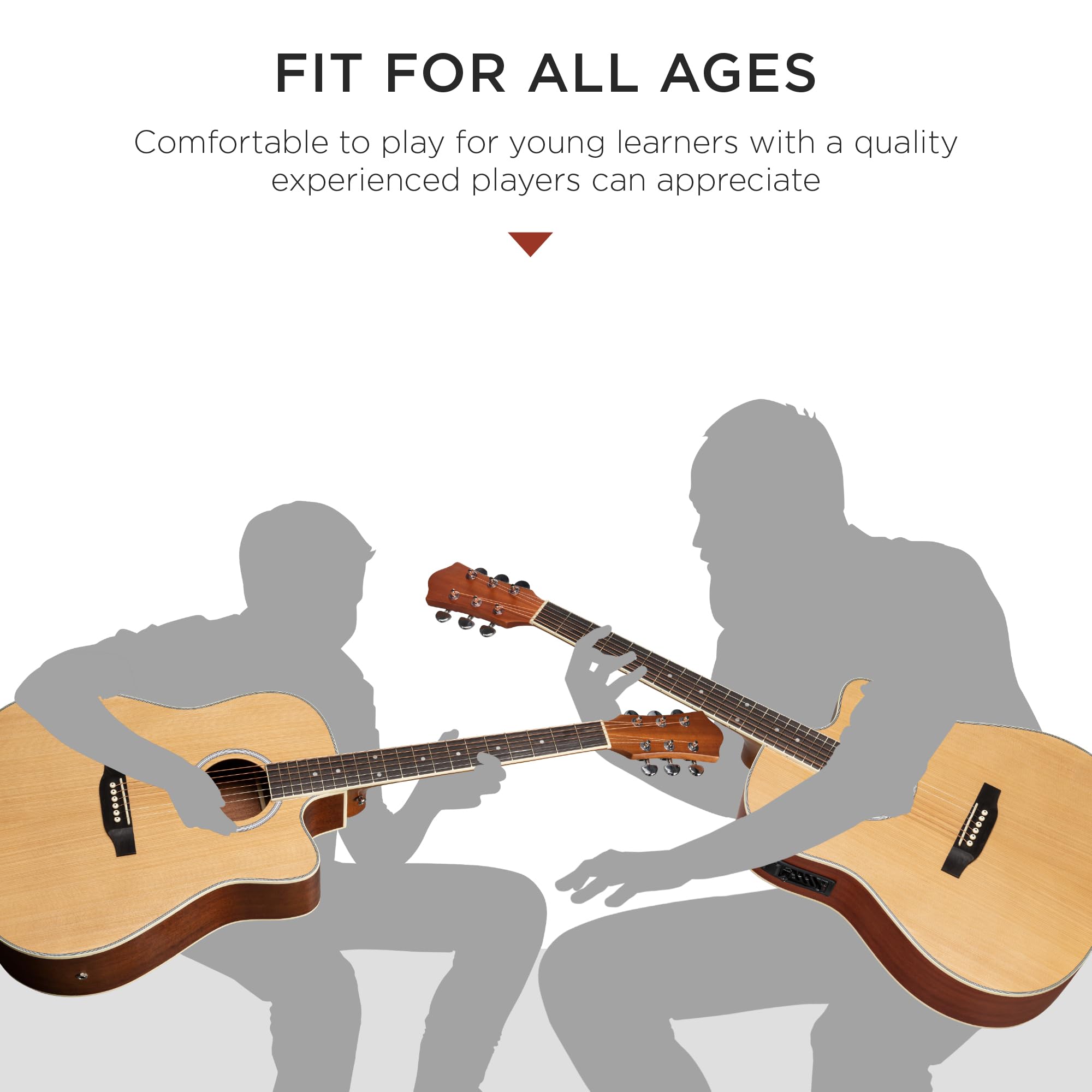 Best Choice Products Beginner Acoustic Electric Guitar Starter Set 41in w/All Wood Cutaway Design, Carrying Case, Strap, Picks, Cable - Natural