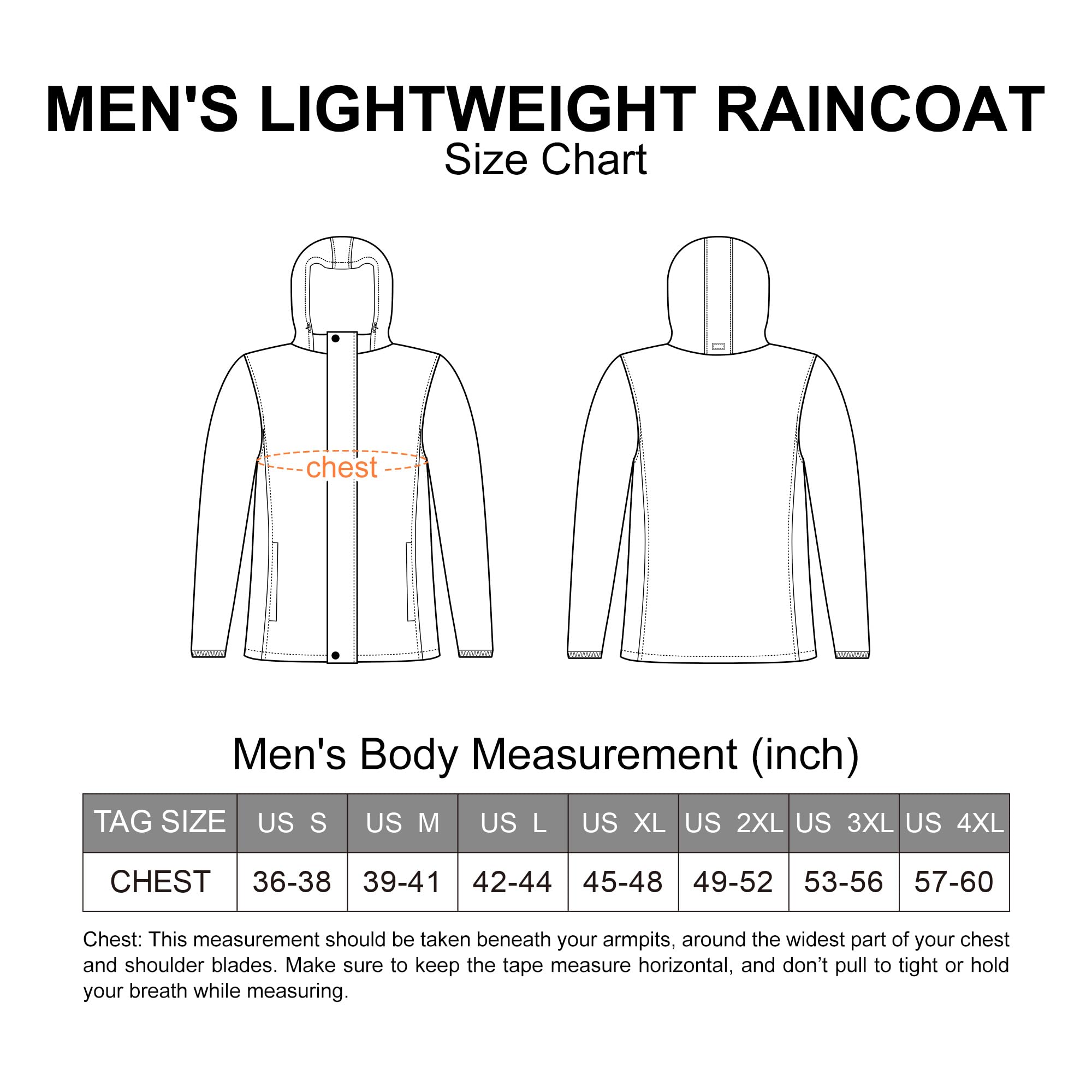 Outdoor Ventures Men's Rain Jacket Waterproof Lightweight Packable Rain Shell Raincoat with Hood for Golf Hiking Travel