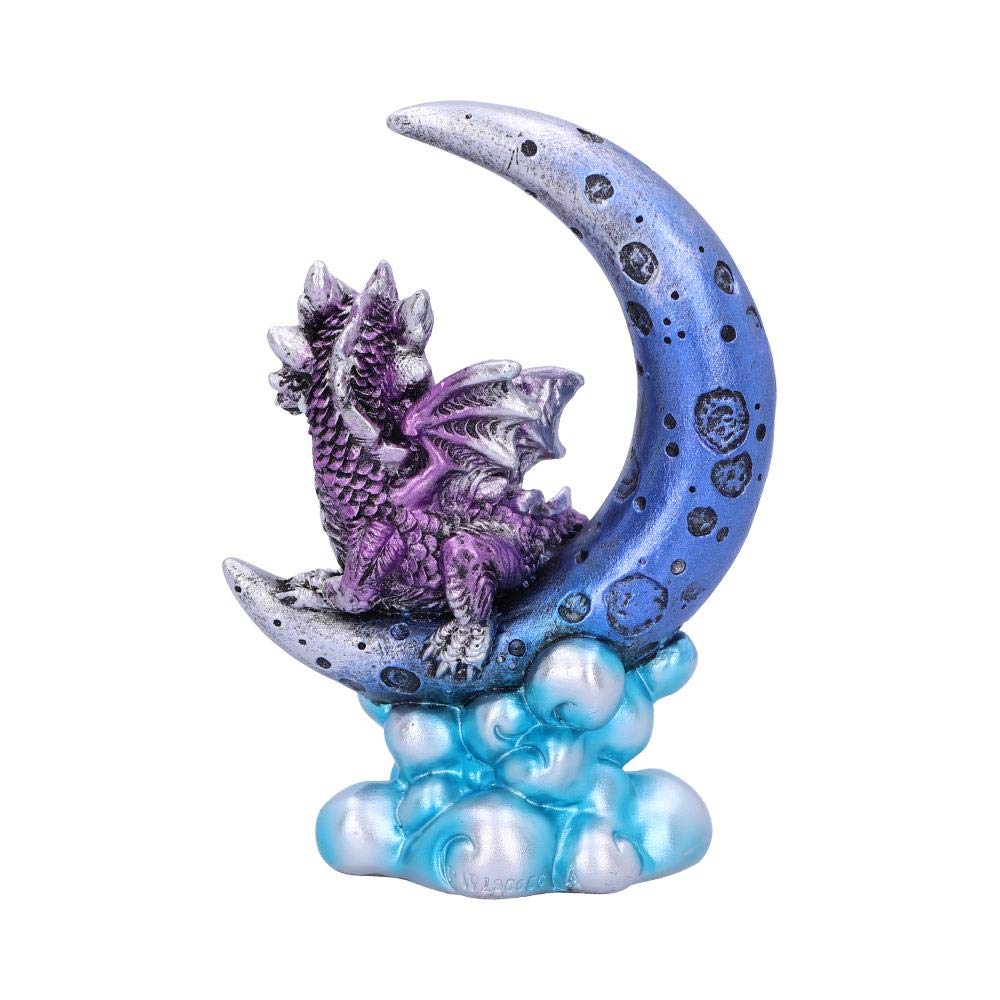 Nemesis Now U5028R0 Metallic Purple Crescent Creature Moon Dragon Figurine, Polyresin, One Size