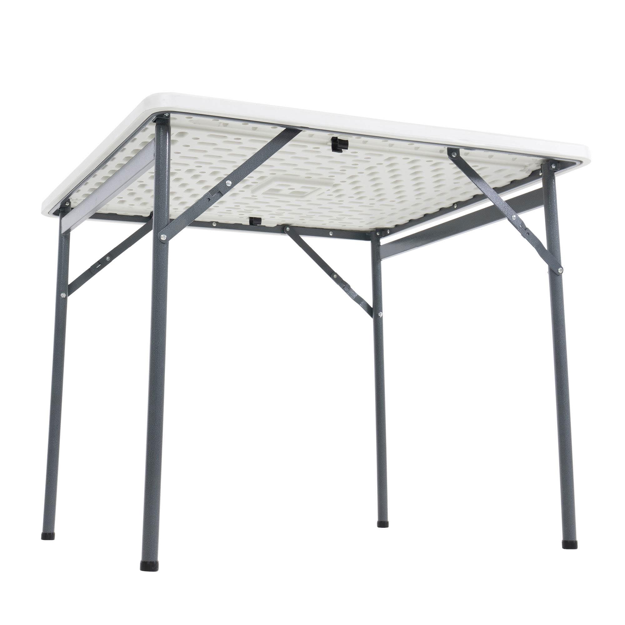 Peakform Multipurpose Banquet Squared Table Lightweight Folding Durable Desk with Secure Base for Indoor and Outdoor Events, 34 Inch, White