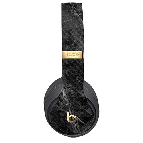 MightySkins Carbon Fiber Skin for Beats Studio 3 Wireless - Black Marble | Protective, Durable Textured Carbon Fiber Finish | Easy to Apply, Remove, and Change Styles | Made in The USA (CF-BESTU3WI-Black Marble)