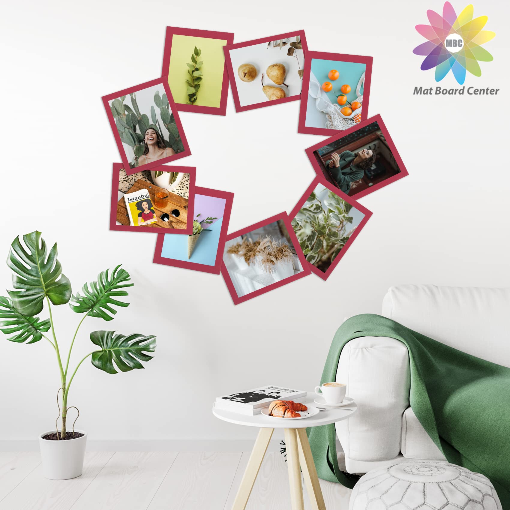 Mat Board Center, 11x14 Red Color Uncut Photo Mat Boards, 4-Ply Thick Matboards for Frames, Prints, Photos (10 Pack)