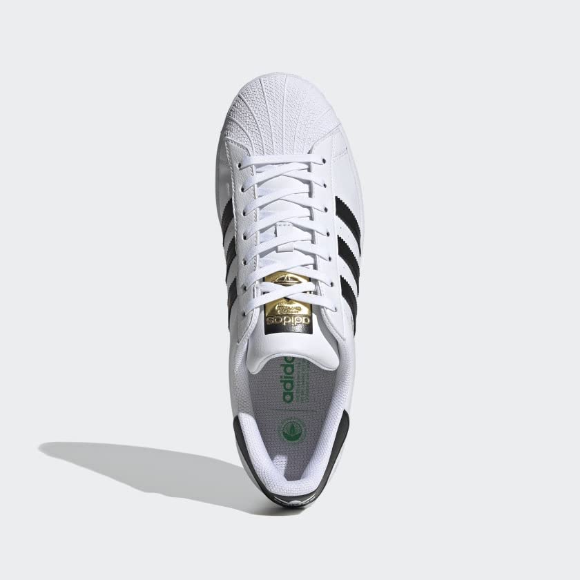 adidas Originals Men's Superstar Discontinued Sneaker, White/Black/Green (Vegan), 10