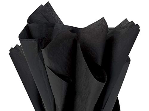 Black Tissue Paper Squares, Bulk 24 Sheets, Premium Gift Wrap and Art Supplies for Birthdays, Holidays, or Presents by Feronia packaging, Large 20 Inch x 30 Inch Made in USA