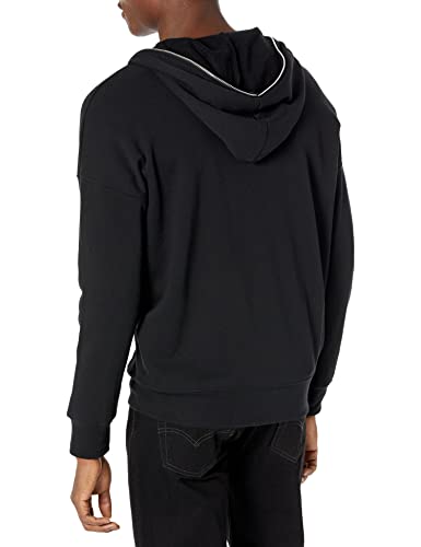 Bella Canvas Mens Total Zip Hoodie Hooded Sweatshirt, Black, Large US