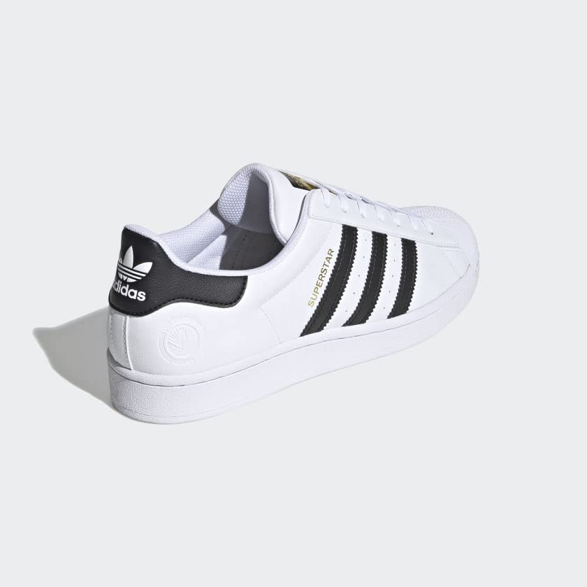 adidas Originals Men's Superstar Discontinued Sneaker, White/Black/Green (Vegan), 10