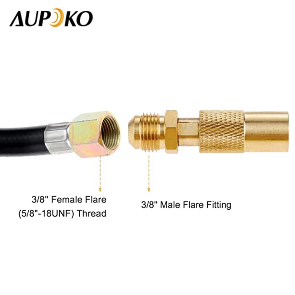 Aupoko 3/8 Propane Elbow Adapter Fitting, Fits for 17 Inch and 22 Inch Black Stone Tabletop Grill or Portable Gas Griddle Connect RV Trailer Extension Hose