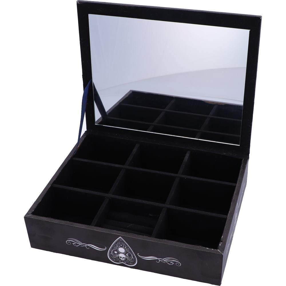 Nemesis Now Black and White Spirit Board and Planchette Jewellery Storage Box with Mirror, MDF, One Size