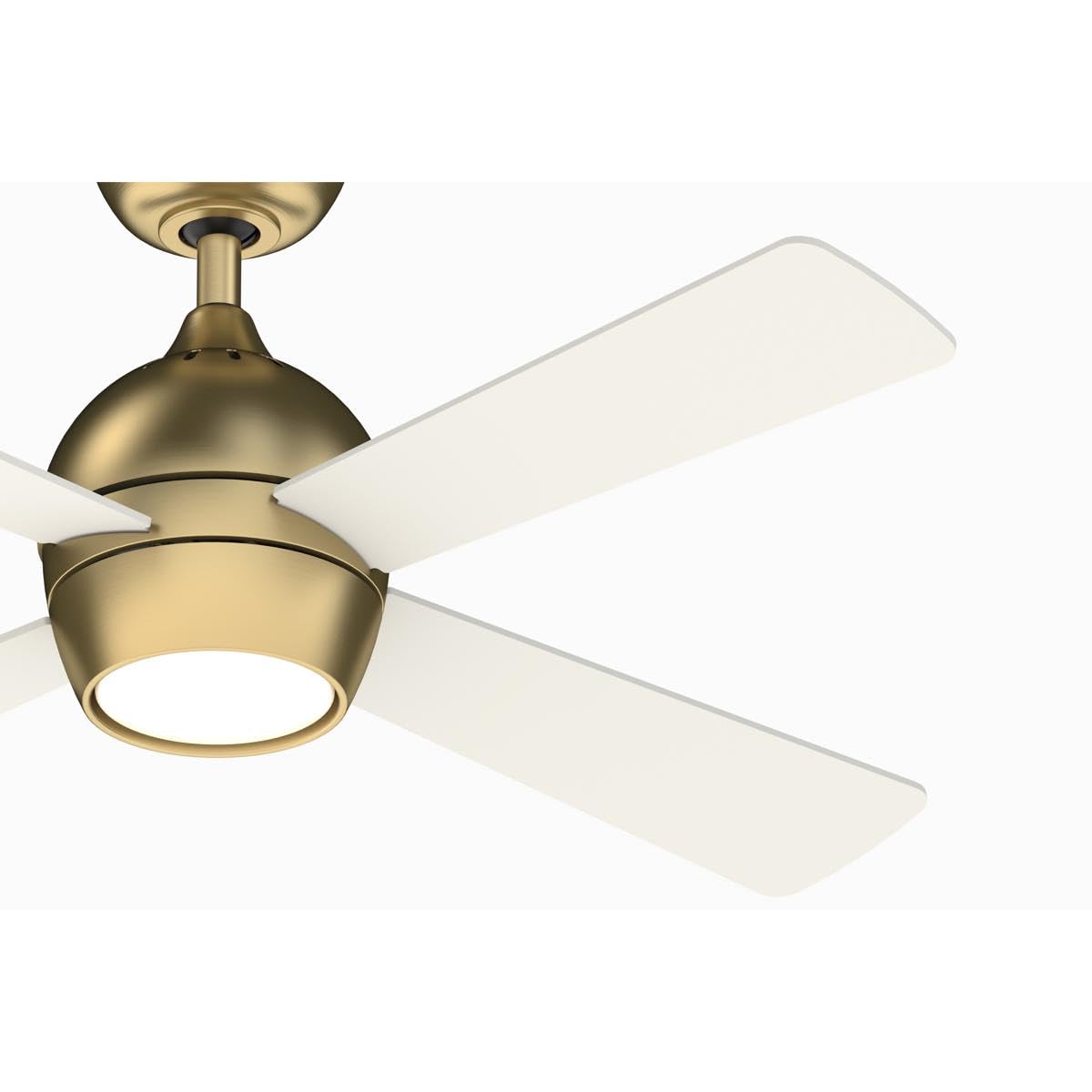 Fanimation Kwad 44 inch Indoor Ceiling Fan with LED Light Kit, Brushed Satin Brass