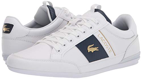 Lacoste Mens Chaymon Sneakers, White/White Leather, 9.5