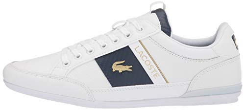 Lacoste Mens Chaymon Sneakers, White/White Leather, 9.5
