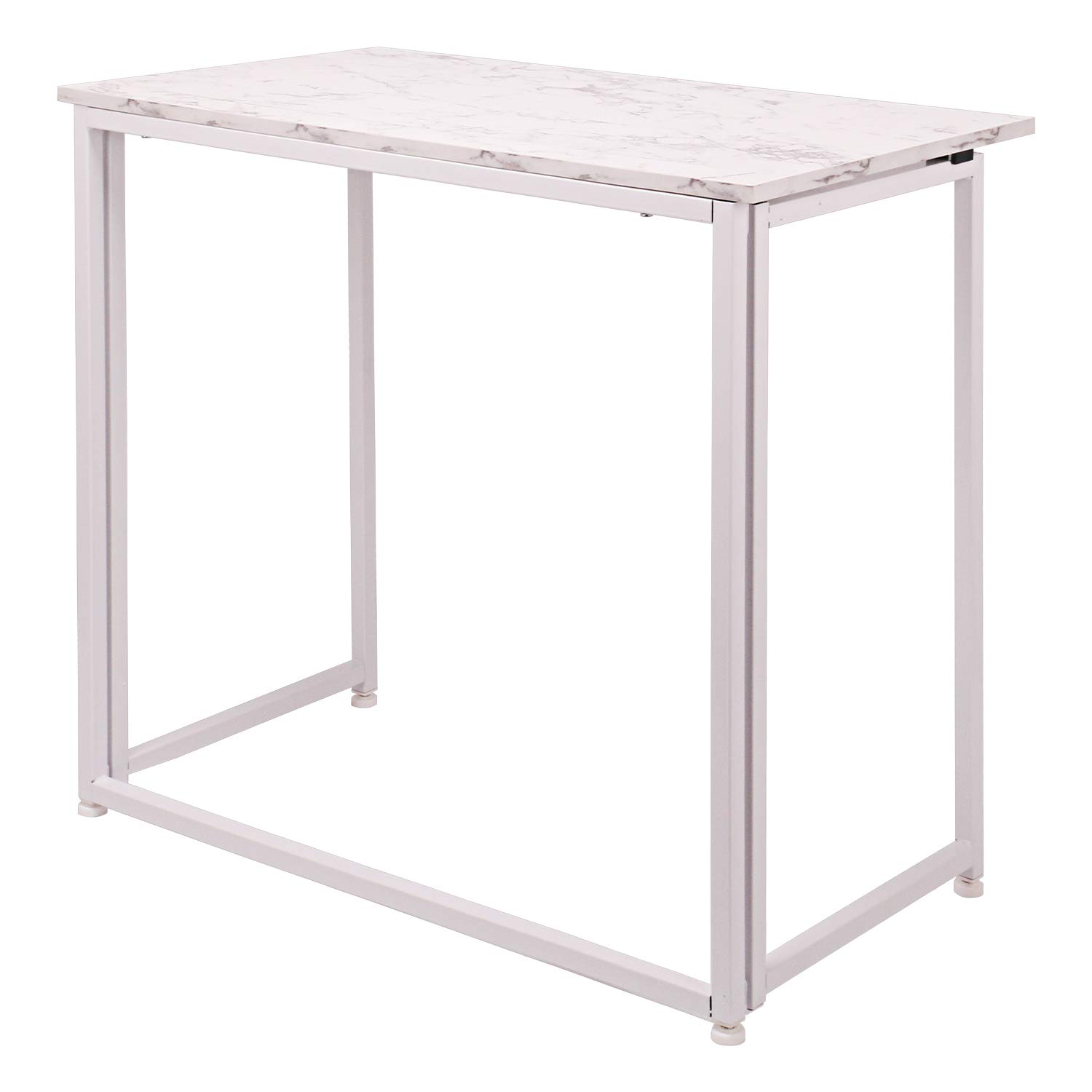 Leopard Outdoor Products Folding Computer Desk for Small Spaces, Space-Saving Home Office Desk, Foldable Computer Table, Laptop Table, Writing Desk, Compact Study Reading Table (Marble White)