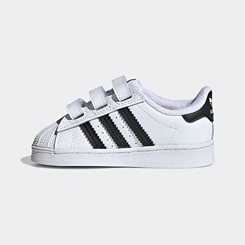 adidas Originals unisex child Superstar Cloudfoam Sneaker, White/Black/White, 7 Toddler US