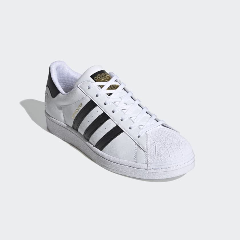 adidas Originals Men's Superstar Discontinued Sneaker, White/Black/Green (Vegan), 11