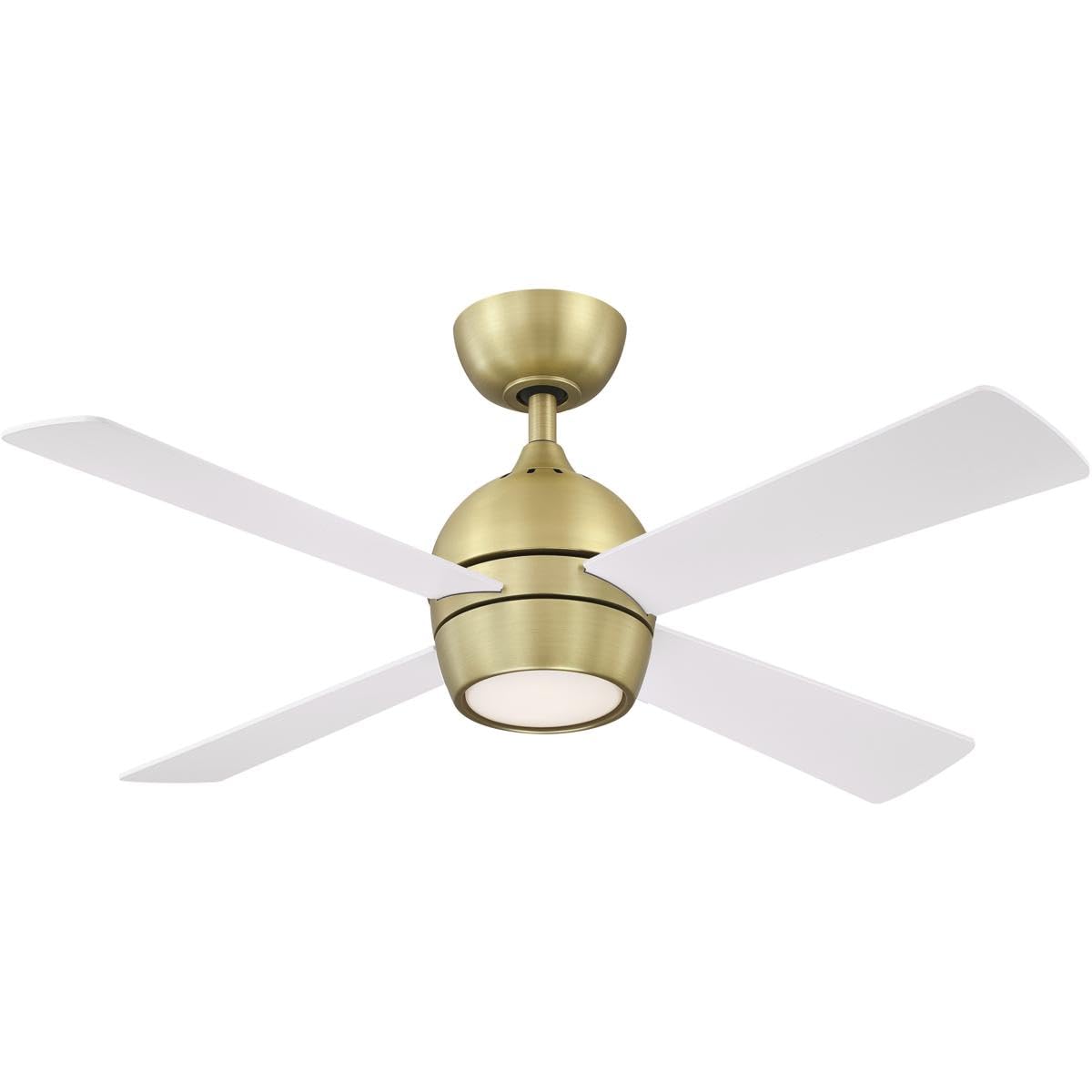 Fanimation Kwad 44 inch Indoor Ceiling Fan with LED Light Kit, Brushed Satin Brass