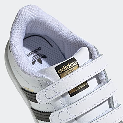 adidas Originals unisex child Superstar Cloudfoam Sneaker, White/Black/White, 7 Toddler US