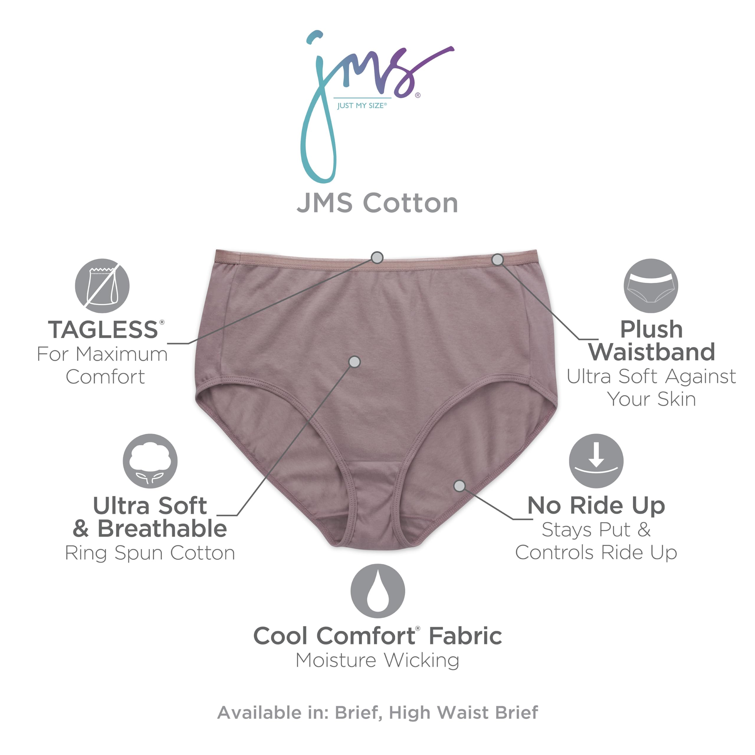 Hanes Women's Plus Size Cool Comfort Cotton Brief 10-Pack, Assorted, 12