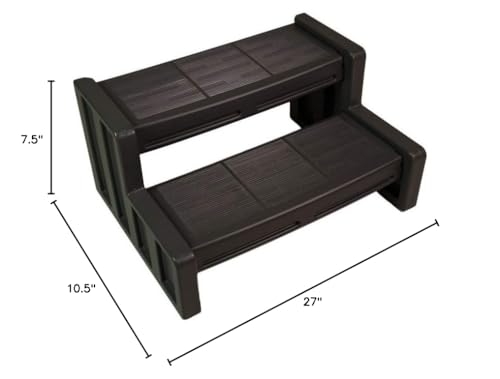 Vinyl Works 29 Inch Deluxe Resin Multi Purpose Home Garden Garage Spa and Hot Tub Steps, Mocha