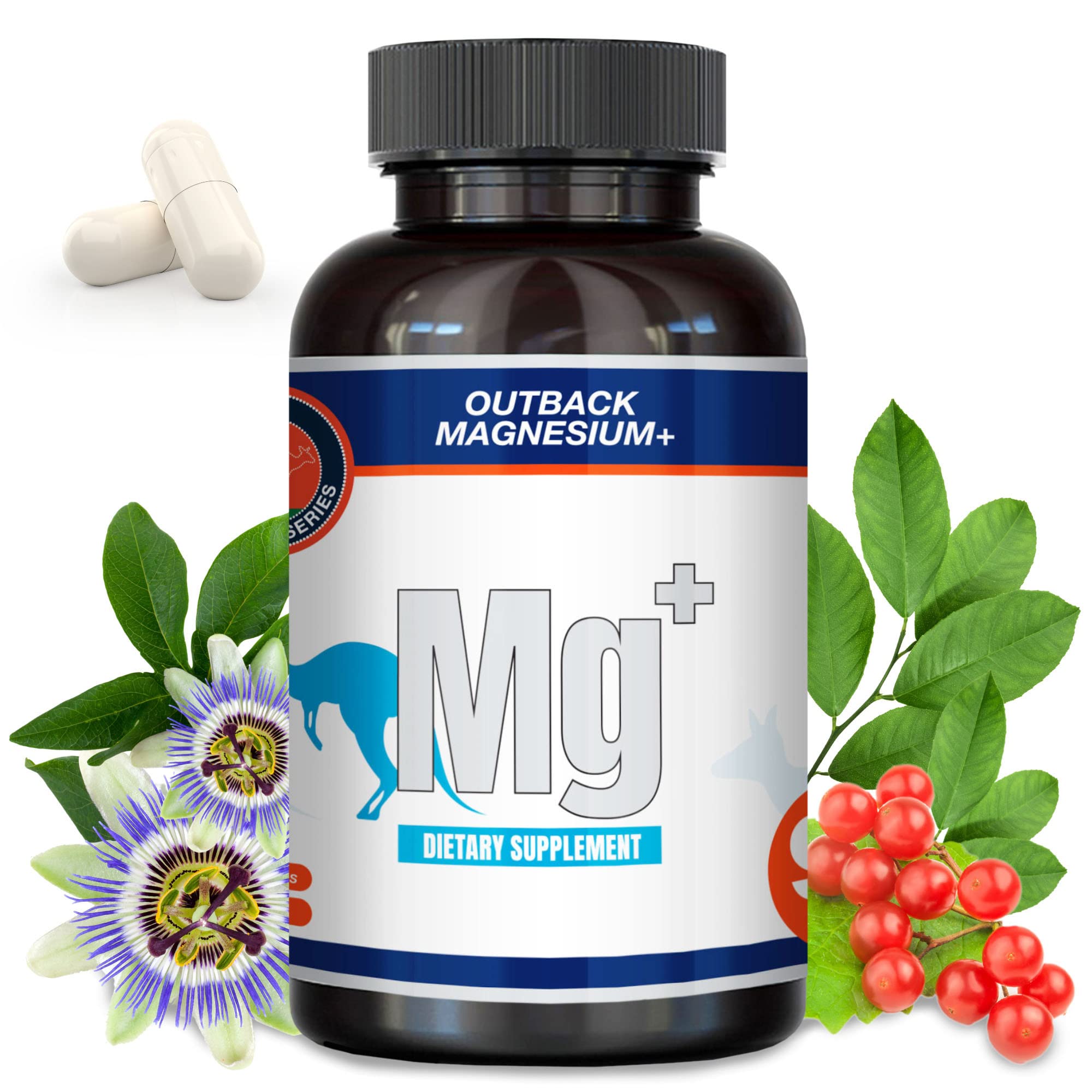 The Outback Series Magnesium+ Supplement - 300mg Magnesium Citrate & Glycinate - 90 Count