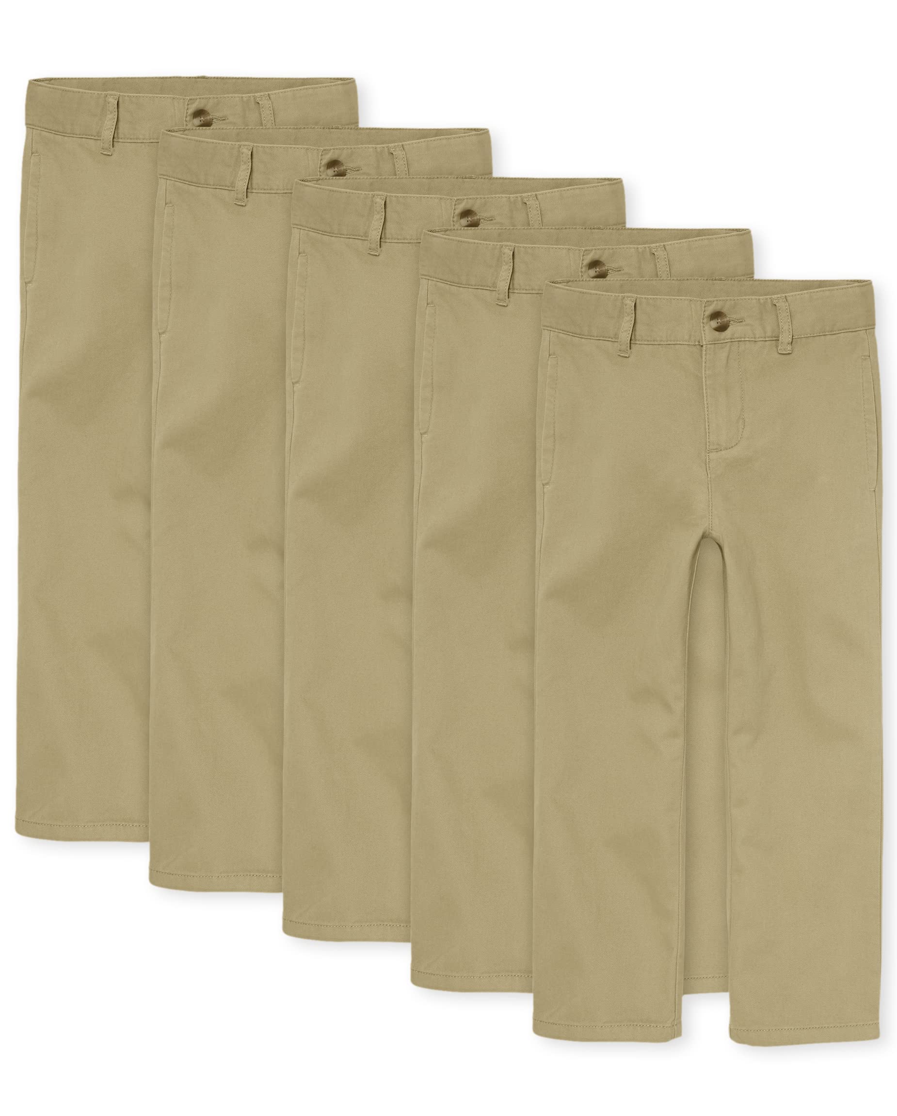 The Children's Place boys Chino Pants, Flax 5 Pack, 10 US