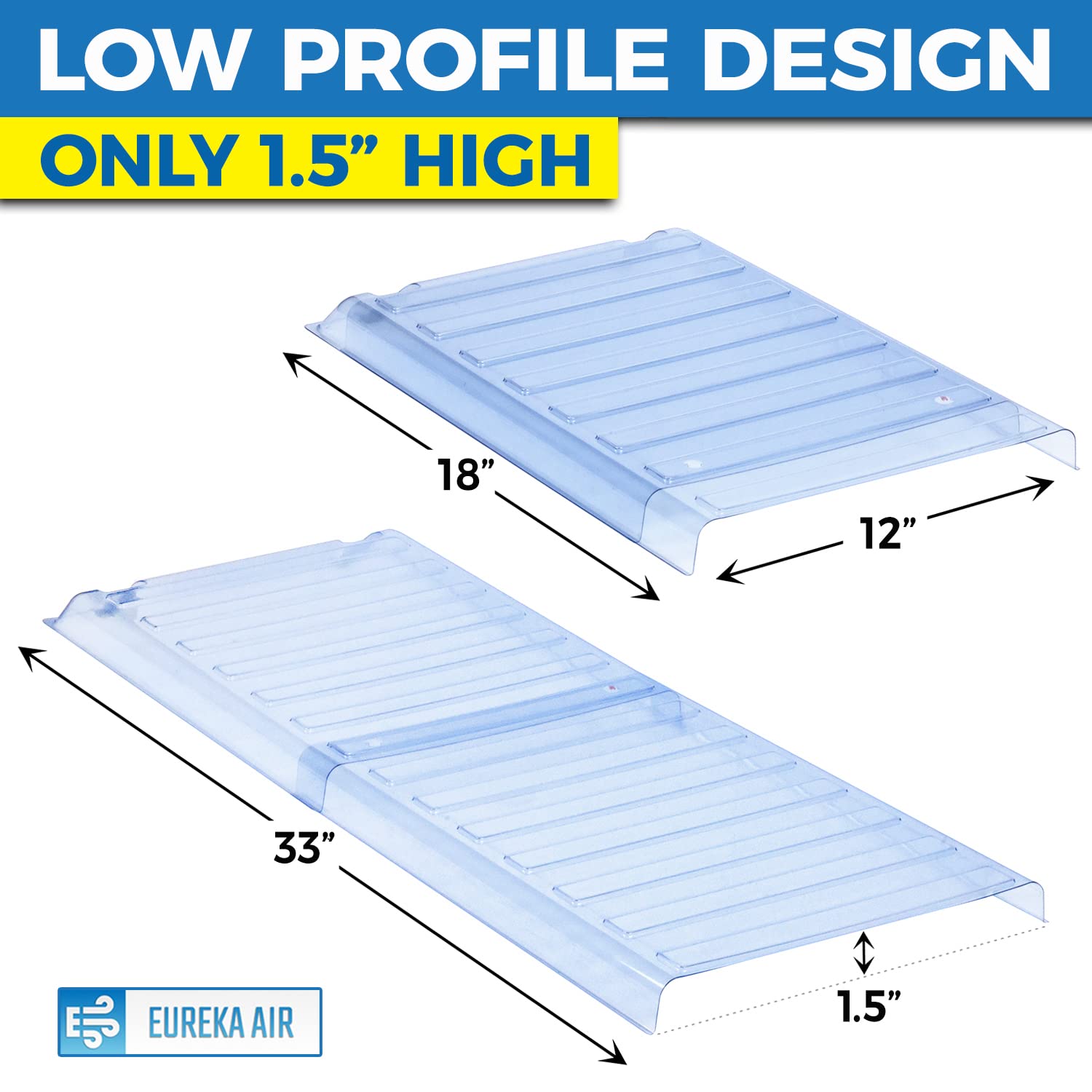 Eureka Air Under Furniture Magnetic Vent Extender, 1.0mm Thick Premium Material, Fits Floor Registers 10" and 12" Wide, Adjusts from 17" to 33" Long