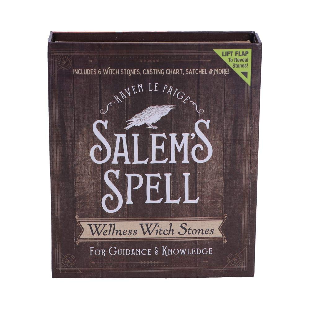 Nemesis Now Salem's Spell Kit Set of Six Witches Wellness Stones in Decorated Box, Brown, One Size