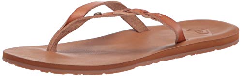 Roxy Women's Liza FLIP Flop Sandal, Tan Combo, 10