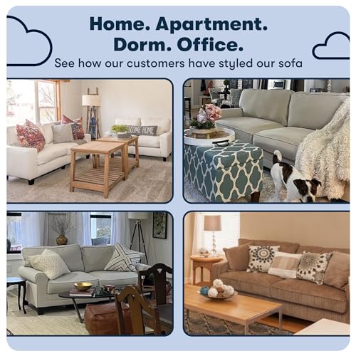 Serta Palisades 78" Track Arm Sofa, Easy Care Polyester, Soft Pillow Back, Pocket Coil Seat Cushions, Removable Covers, Loveseat or Couch for Small Spaces, Living Rooms or Bedrooms, Navy Blue