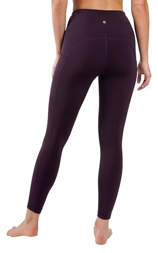 90 Degree By Reflex Power Flex Yoga Pants - High Waist Squat Proof Ankle Leggings with Pockets for Women - Fig Sugar - XS