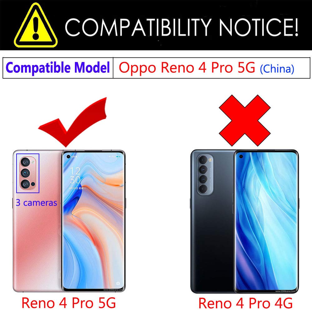 J&H [2 Pack] Oppo Reno 4 Pro 5G Tempered Glass Screen Protector - Full Coverage Screen Shield Transparent Screen Protector for Oppo Reno 4 Pro 5G [Black]