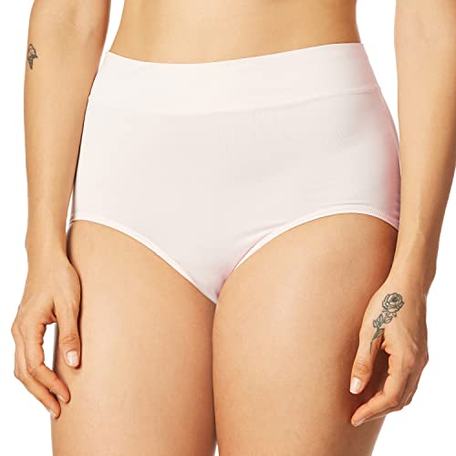 Warner's womens Dig-free Comfort Waist Microfiber 5738 No Pinching No Problems Modern Brief Panty, Rosewater, 8 US