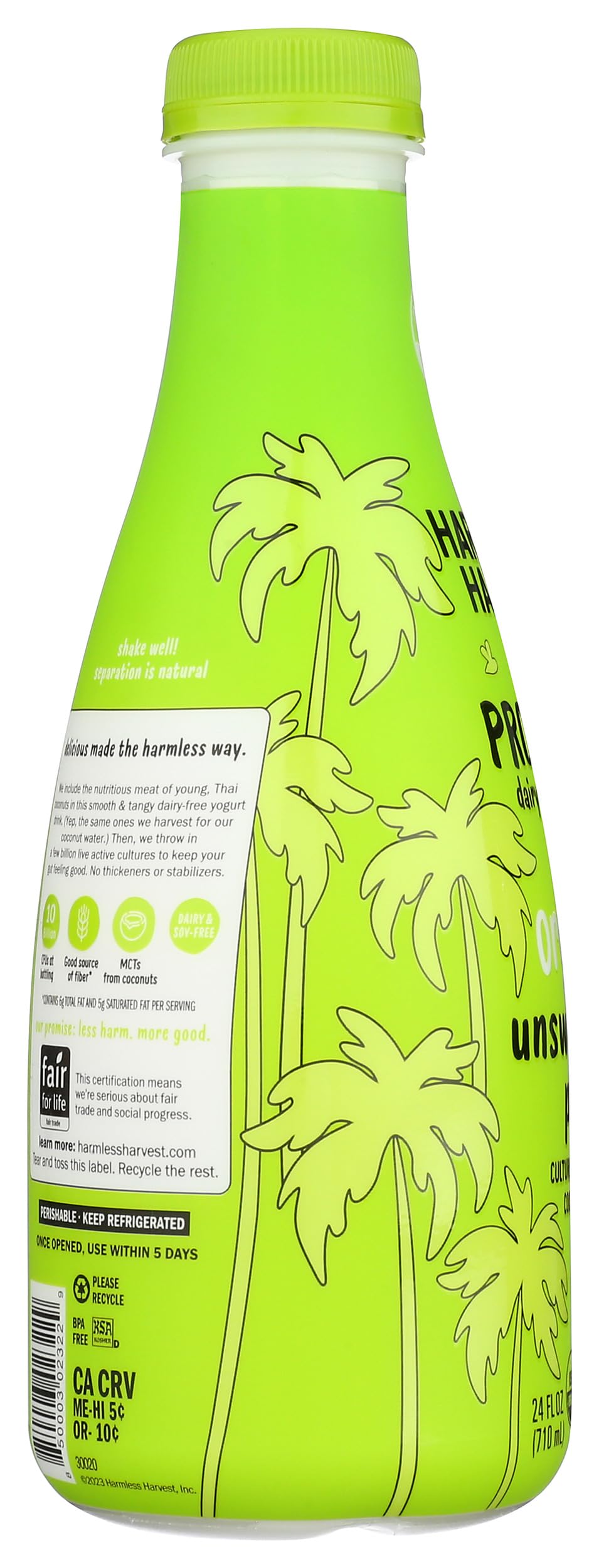 Harmless Harvest Dairy-Free Drinkable Yogurt - Unsweetened, 24 Fl Oz, 1.5 pound (pack of 1)