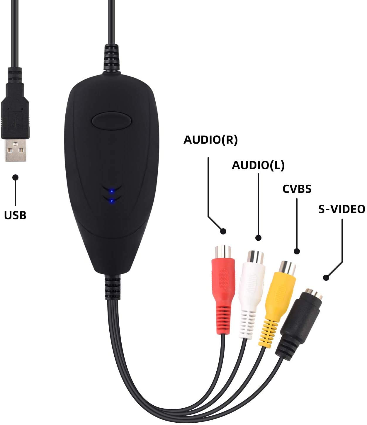 TCNEWCL Capture Card, USB Video Capture Card Devices, VCR VHS TV to DVD Converter, Edit and Digitize Analog Video for Windows Only
