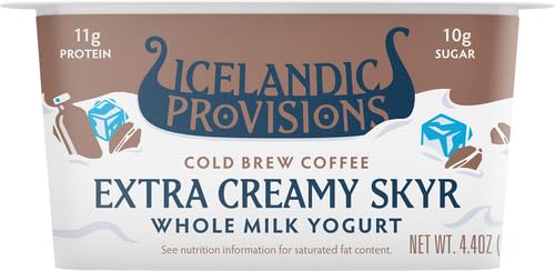 Icelandic Provisions, Coffee Cold Brew Extra Creamy Skyr Yogurt, 4.4 Ounce