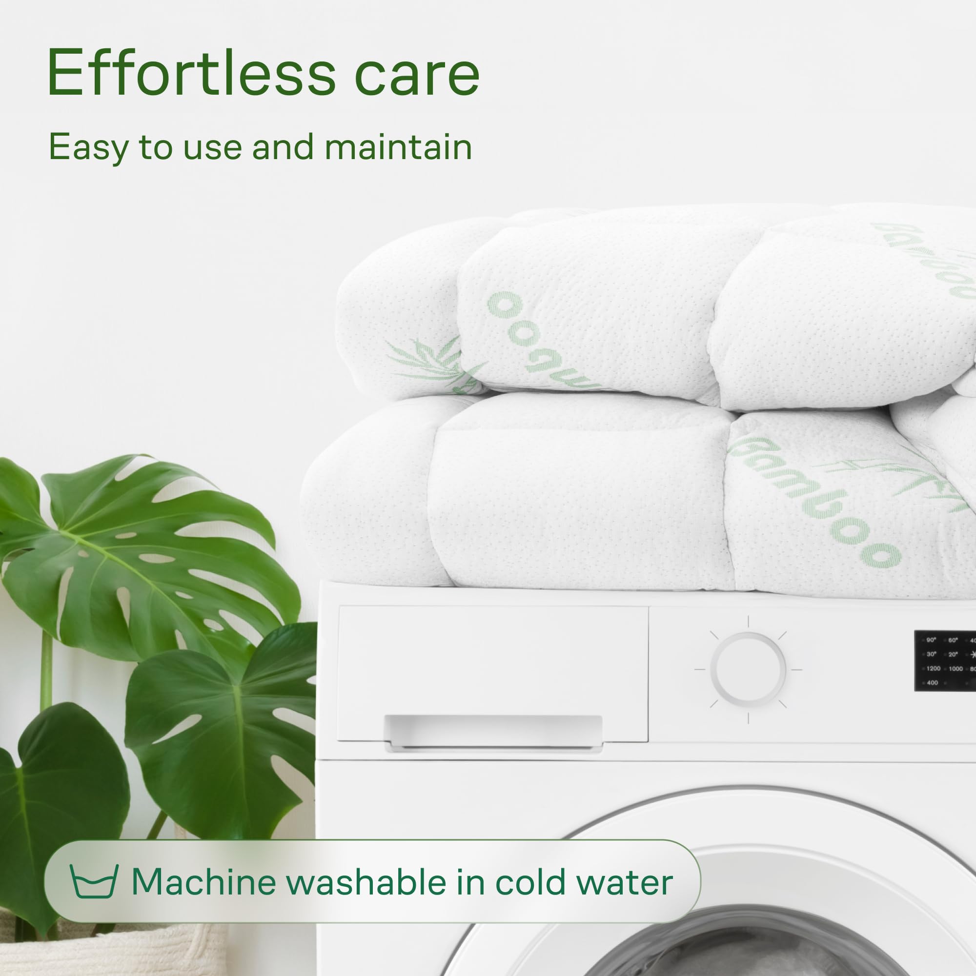 Ultra Soft Twin XL Size Mattress Topper - Viscose Made from Bamboo Pillow Top Mattress Pad for Back Pain Relief - Naturally Cooling for Hot Sleepers, Green