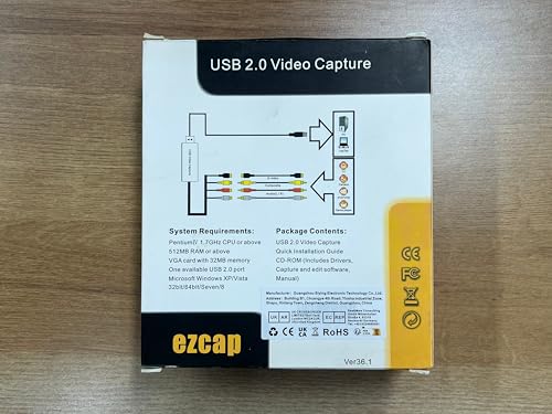 TCNEWCL Capture Card, USB Video Capture Card Devices, VCR VHS TV to DVD Converter, Edit and Digitize Analog Video for Windows Only