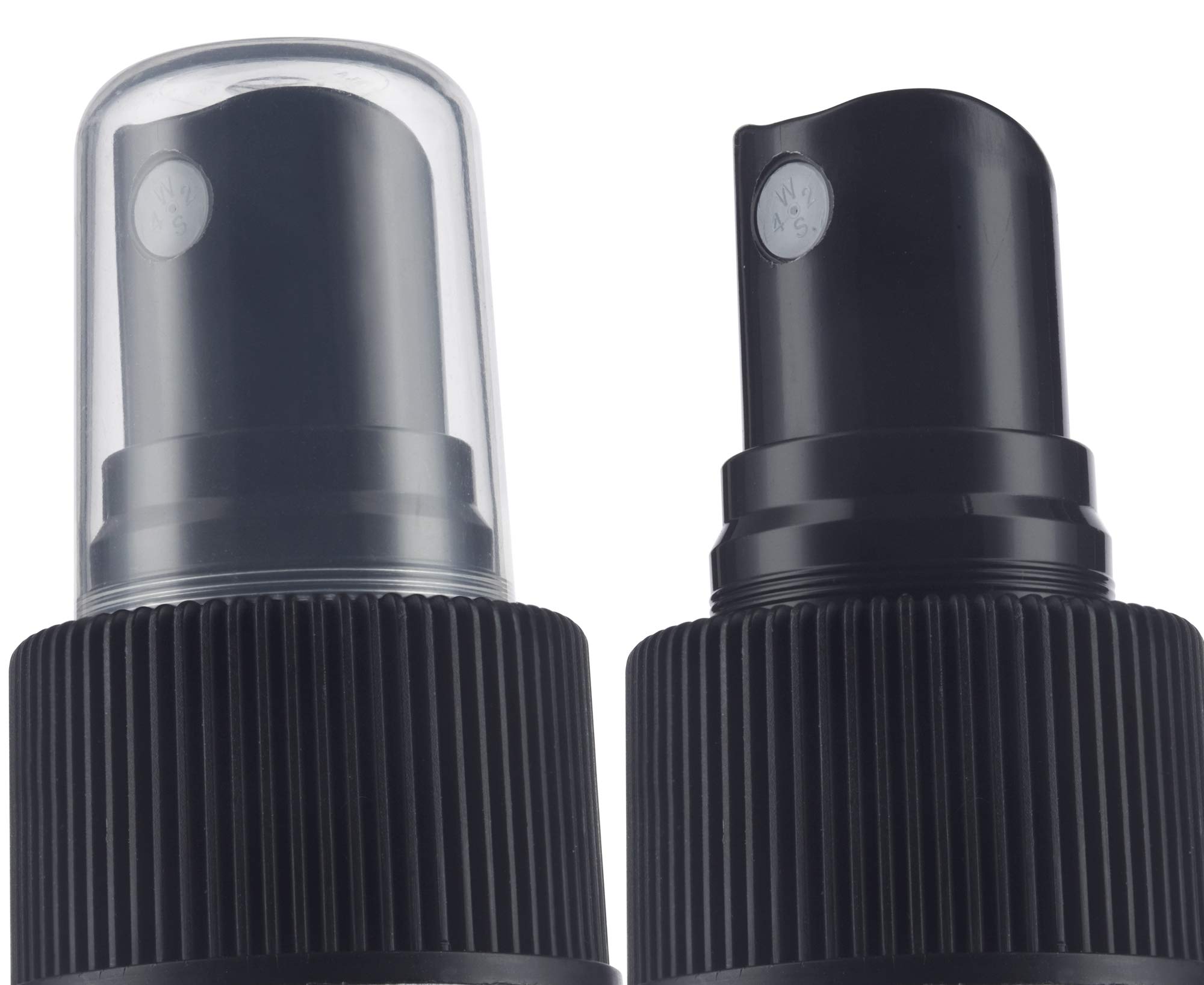 JUVITUS 4 oz Clear Natural Refillable Plastic Squeeze Bottle with Black Fine Mist Sprayer - (6 Pack)