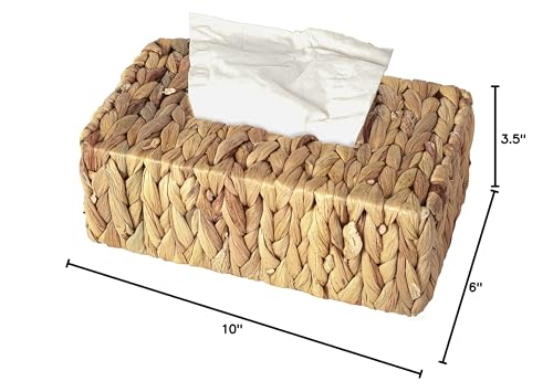 Vintiquewise Water Hyacinth Wicker Tissue Box Cover (Rectangle)