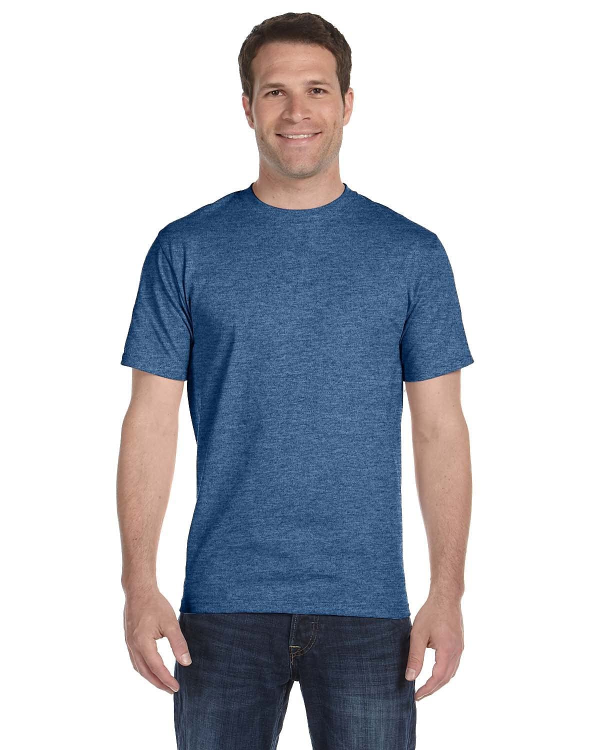 Hanes Beefy-T® Short Sleeve T-Shirt 3XL Heather Blue