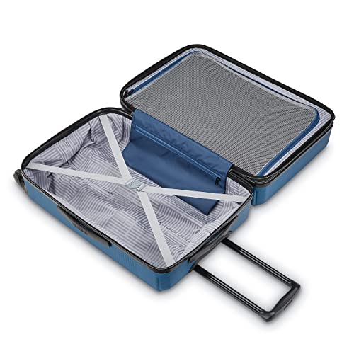 American Tourister Stratum XLT Expandable Hardside Luggage with Spinner Wheels, Blue Spruce, Carry-On 21-Inch