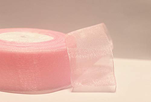 Sailing-GO 200 Yards(4 Rolls * 50 Yd)1-1/2" Wide Sparkle Sheer Chiffon Organza Ribbon for Wedding Gift Package Valentines Bouquets Wrapping Birthday Baby Shower Home Decor Wreath Decorations Fabric