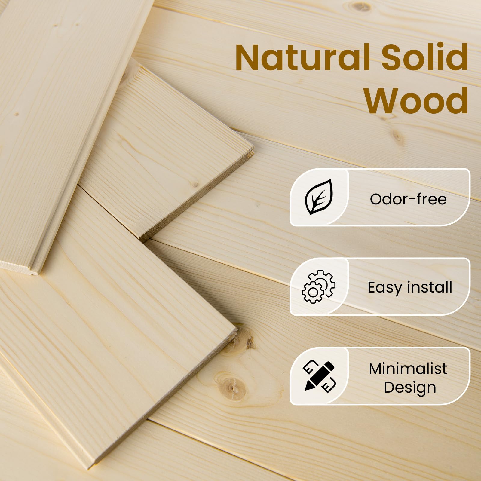 SmartStandard 36in x 84in Sliding Barn Wood Door Pre-Drilled Ready to Assemble, DIY Unfinished Solid Spruce Wood Panelled Slab, Interior Single Door Only, Natural, K-Frame (Fit 6FT-6.6FT Rail)