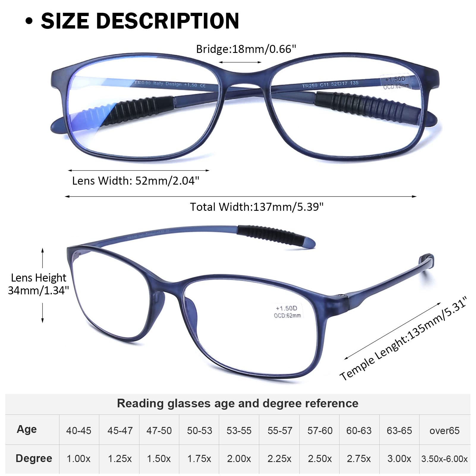 AQWANO 4 Pack Computer Reading Glasses Men Women Blue Light Blocking, Lightweight TR90 Flexible Frame Readers Glasses Anti Glare, 2.75