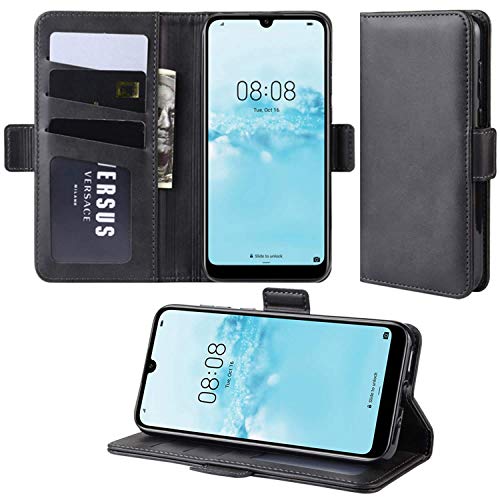 HualuBro Oppo Reno 2 Case, Oppo Reno2 Case, Premium PU Leather Full Body Shockproof Wallet Flip Case Cover with Card Slot Holder and Magnetic Closure for Oppo Reno2 / Reno 2 Phone Case - Black