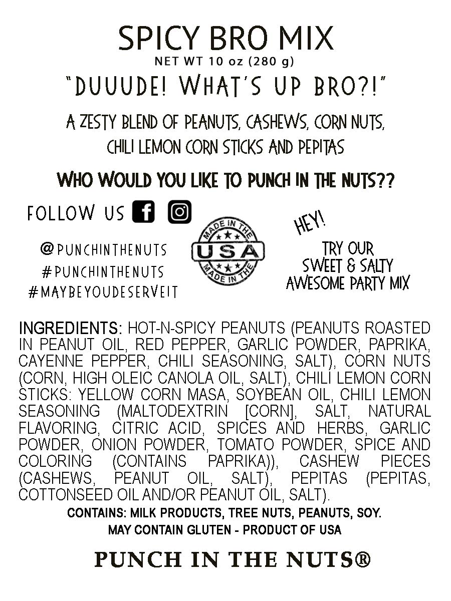 Punch in the Nuts - Spicy Trail Mix Bulk - MADE IN THE USA Snacks - Funny Gag Gifts for Men - Food Gift
