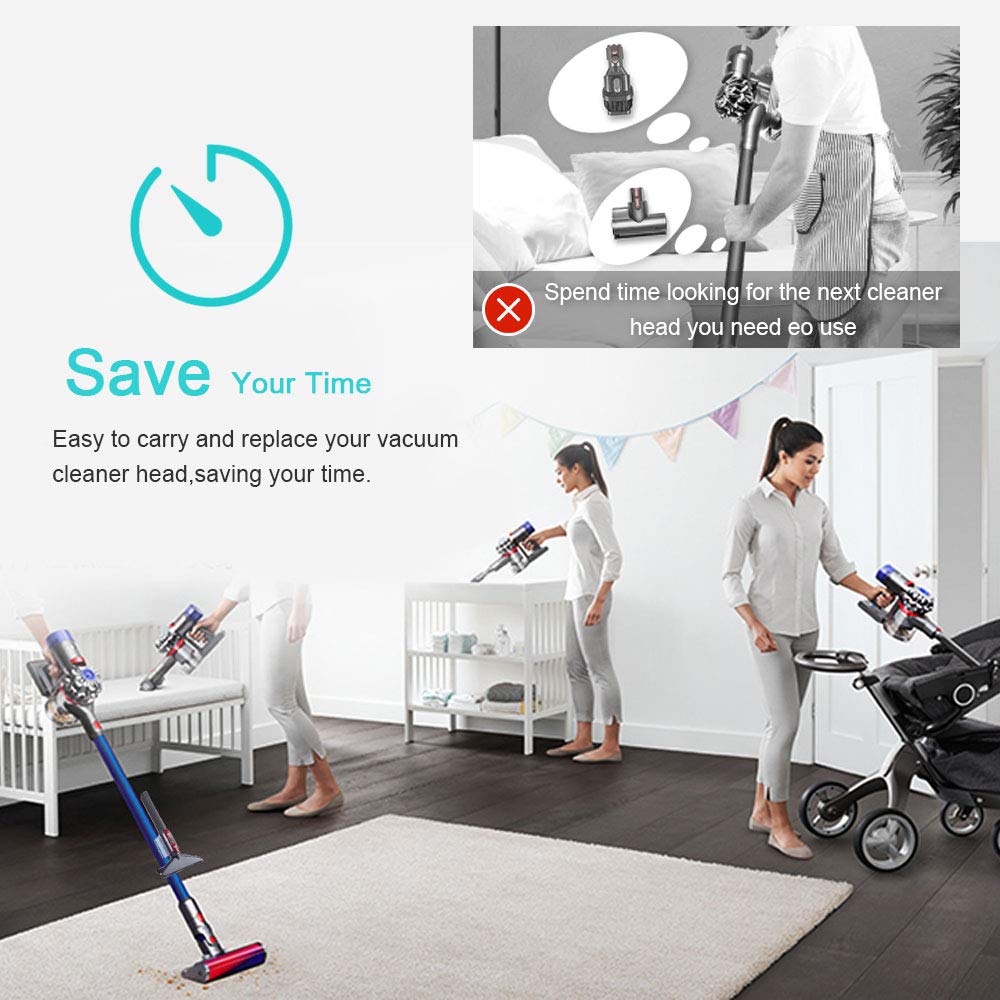 KEEPOW Accessory Holder Attachment Clip Compatible with Dyson V11 V10 V8 V7 Vacuum Cleaner with Roller Brush Key