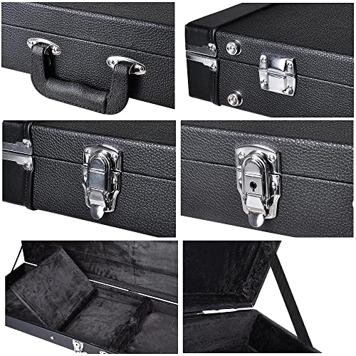 ZeHuoGe Electric Guitar Hard Case Electric Guitar Wooden Hard Shell Lockable Black (Black for Electric Bass Guitar)