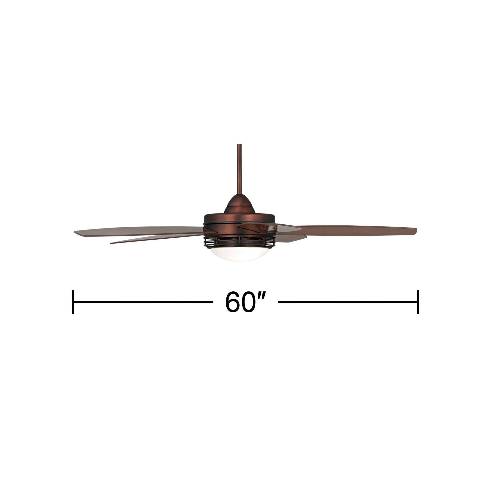 Casa Vieja 60" Casa Province Modern Rustic Indoor Outdoor Ceiling Fan with Light LED Remote Control Oil Brushed Bronze Reversible Dark Walnut Maple Blade Damp Rated for Patio Exterior House Porch