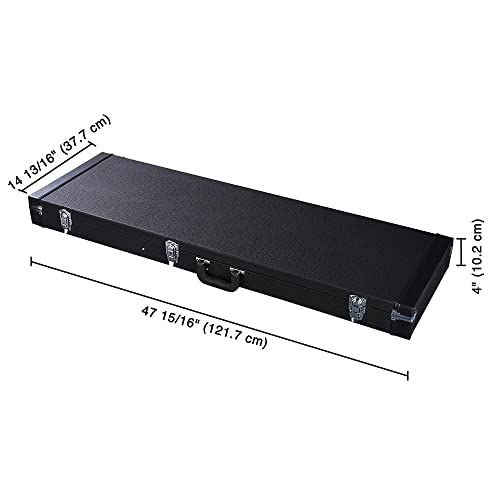 ZeHuoGe Electric Guitar Hard Case Electric Guitar Wooden Hard Shell Lockable Black (Black for Electric Bass Guitar)